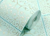 China Cyan Bronzing Non-Woven Paper Modern Removable Wallpaper for Living Room for sale