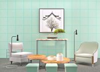 China Cyan Bronzing Non-Woven Paper Modern Removable Wallpaper for Living Room for sale