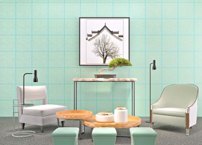 China Cyan Bronzing Non-Woven Paper Modern Removable Wallpaper for Living Room for sale