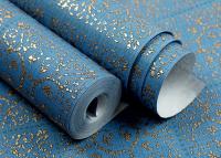 China High Range Blue Bronzing Non-Woven Paper Modern Removable Wallpaper for Living Room for sale
