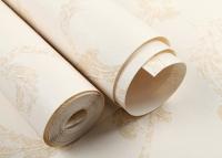 China Beige European Country Style Wallpaper with Non - Woven Paper , Bedroom Wall Covering for sale