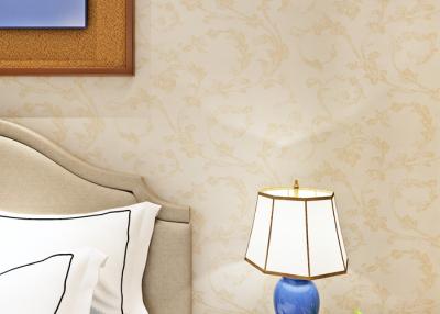 China Beige European Country Style Wallpaper with Non - Woven Paper , Bedroom Wall Covering for sale