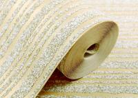 China Golden And Gray Sandstone Particle Modern Removable Wallpaper Bedroom Striped Wallpaper for sale