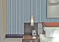 China Black And Grey Striped Wallpaper / Contemporary Vertical Striped Wallpaper for sale