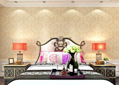 China Golden Damask Pattern European Style Wallpaper For Living Room for sale