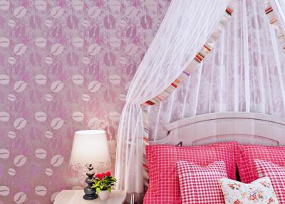 China Bedding Room Purple Modern Removable Wallpaper For Bedroom Walls , Moisture Proof for sale