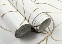 China White Modern Wall Covering Non Woven Wallpaper Sound Absorbing With Geometric Pattern for sale