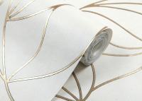 China White Modern Wall Covering Non Woven Wallpaper Sound Absorbing With Geometric Pattern for sale
