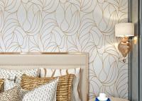 China White Modern Wall Covering Non Woven Wallpaper Sound Absorbing With Geometric Pattern for sale