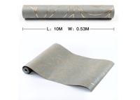 China Good Lightfastness Modern Removable Wallpaper Gray Gold with Natural Plant Fibers Material for sale