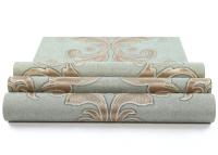 China Waterproof PVC Green Damask Victorian Pattern Wallpaper With Non Woven Materials for sale