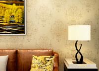 China European style Non Woven Wallpaper Yellow Bronzing with High Range Chandelier Pattern for sale