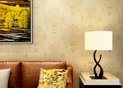 China European style Non Woven Wallpaper Yellow Bronzing with High Range Chandelier Pattern for sale