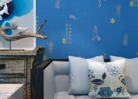 China Blue Carton Chinese Style Non Woven Wallcovering Soundproof For Living Room / Bedroom for sale