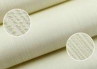 China Non Woven Interior Decorating Wallpaper , Beige Flocking Striped Wallpaper For Living Rooms for sale