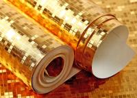 China Waterproof Luxury Decor Wallpaper with Gold Foil Material , CE ISO Certificate for sale