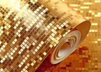 China Waterproof Luxury Decor Wallpaper with Gold Foil Material , CE ISO Certificate for sale