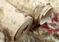 China 0.53*10M Contemporary Bedroom Wallpaper With Light Yellow Floral Pattern , Heat Insulation for sale
