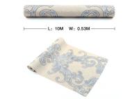 China Light Grey Victorian Damask Wallpaper Waterproof with Vinyl Material , 0.53*10M Size for sale