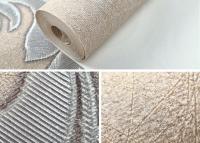 China Light Grey Victorian Damask Wallpaper Waterproof with Vinyl Material , 0.53*10M Size for sale
