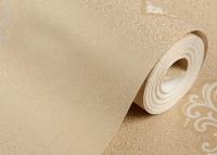China Brown Damask Embossed European Style Wallpaper Moisture Proof With Natural Plant Fibers for sale