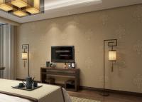 China Brown Damask Embossed European Style Wallpaper Moisture Proof With Natural Plant Fibers for sale