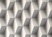 China Gray Colro 3D Home Wallpaper Removable , 3D Effect Geometric Modern Wallpaper for sale