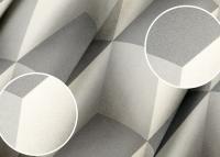 China Gray Colro 3D Home Wallpaper Removable , 3D Effect Geometric Modern Wallpaper for sale