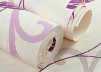 China Purple Leaves Home Decorating Wallpaper For Bedroom Walls , Light Embossing for sale