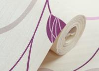 China Purple Leaves Home Decorating Wallpaper For Bedroom Walls , Light Embossing for sale