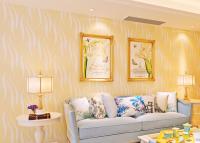 China Yellow Soft Breathable Non Woven Wallpaper / House Decoration Wallpaper for sale