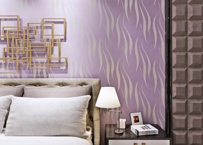 China Elegant Purple Removable Wall Paper , Hotel Modern Wall Covering for sale