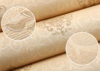 China Soundproof Yellow PVC European Style Wallpaper Washable for Study Room / Non Pasted for sale