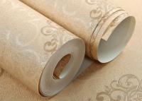 China Soundproof Yellow PVC European Style Wallpaper Washable for Study Room / Non Pasted for sale