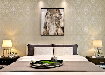 China European Retro Vintage Wallpaper Non woven with Elegant Floral and Bronzing Treatment for sale
