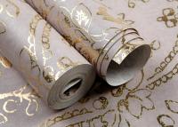 China Bronzing Classic Gold Luxury Contemporary Floral Wallpaper For Living Room , European Style for sale