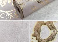 China Bronzing Classic Gold Luxury Contemporary Floral Wallpaper For Living Room , European Style for sale