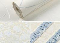 China Beige Non Woven Wallcovering Paper , Modern Striped Wallpaper For Bedroom And Living Room for sale