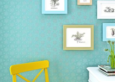 China Cadmium Green Simple Style Childrens Bedroom Wallpaper Modern Wall Covering for sale
