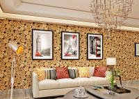 China Soundproof Wood 3D Room Wallpaper , 3D Vinyl Wallpaper For TV Background for sale