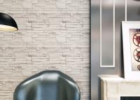 China Interior Home Decoration 3D Brick Effect Wallpaper / Yellow Fake Brick Wall Covering for sale