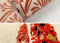 China Red Long Fiber Nonwoven Living Room Wallpaper , Modern Wallpaper For Bedrooms for sale