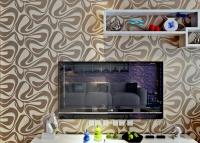 China Champagne Foam Modern Removable Wallpaper With Geometric Pattern for sale