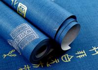 China Blue Carton Chinese Style Non Woven Wallcovering Soundproof For Living Room / Bedroom for sale
