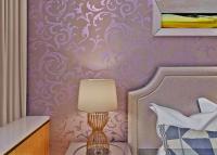 China Embossed Removable European Style Purple Flower Wallpaper For TV Background for sale