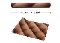 China European Style Washable Vinyl Wallpaper with 3D Effect Leather Pattern , SAC Listed for sale