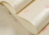 China Bedroom Wall Paper / Rustic Floral Wallpaper With PVC Materials , 1.5kg Weight for sale