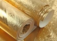 China Luxurious Modern Style Wallpaper with Removable Gold Foil Material , Geometric Pattern for sale