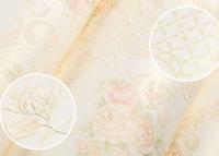 China Beige Floral Pattern European Style Wallpaper / Non Woven Wallcovering 0.53*10m/ roll for sale