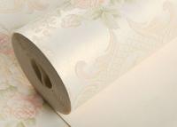 China Beige Floral Pattern European Style Wallpaper / Non Woven Wallcovering 0.53*10m/ roll for sale